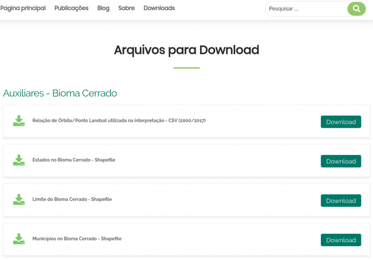 Download de dados – Terrabrasilis